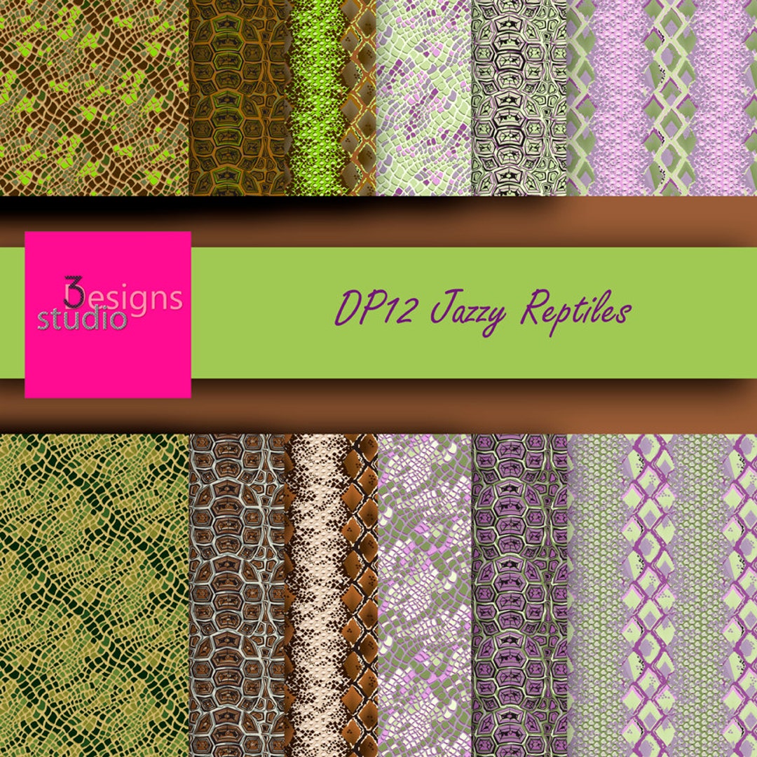 INSTANT DOWNLOAD DP12 Reptiles Digital Paper Pack Digital Pattern ...