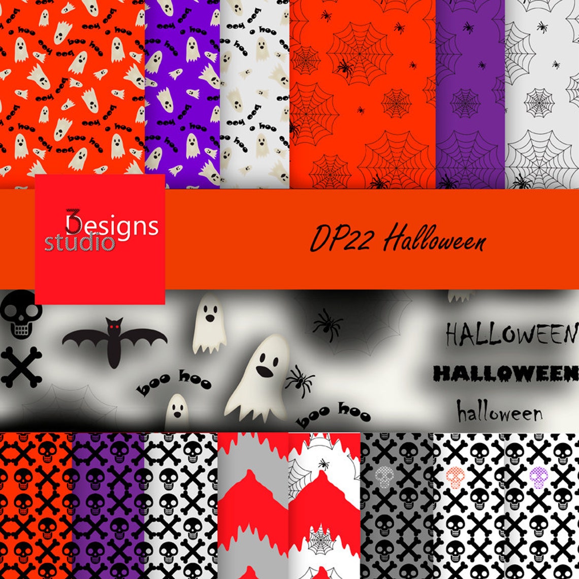 Halloween Digital Paper DP22 Digital Pattern Digital Papers Surface ...