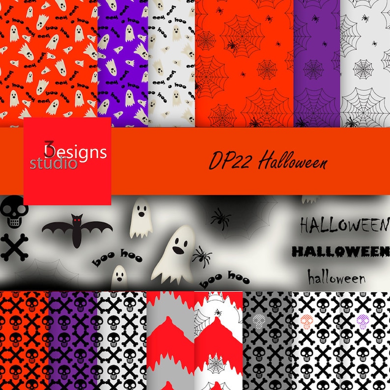 Halloween Digital Paper DP22 Digital Pattern Digital Papers Surface ...