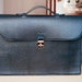 Leather Dark Blue Attache Minimal Briefcase Leather Portfolio | Etsy