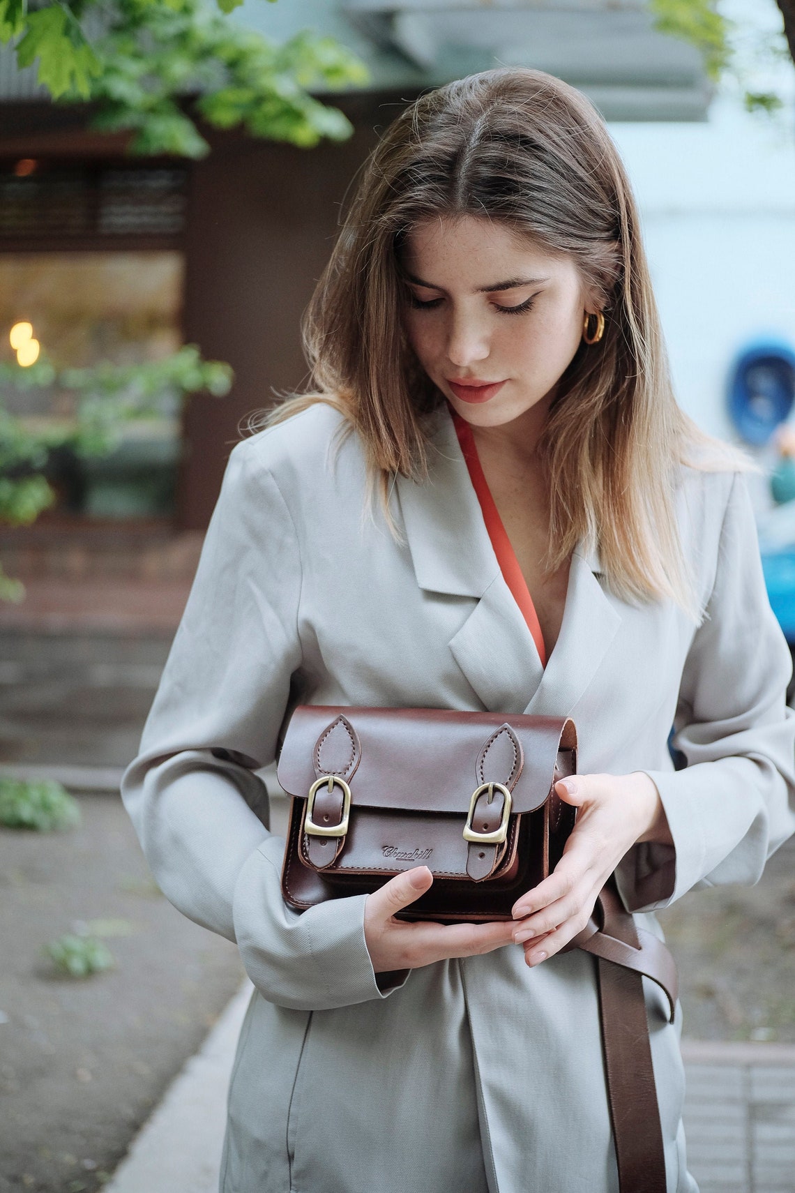 Classic British Satchel Bag Brown Leather Cross Body Bag - Etsy