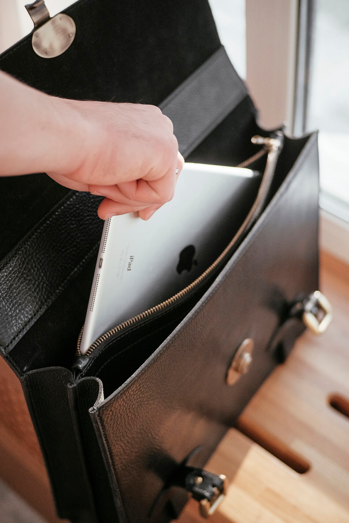 Black Leather Luxury Briefcase, Handmade Men Briefcase, Leather Office ...