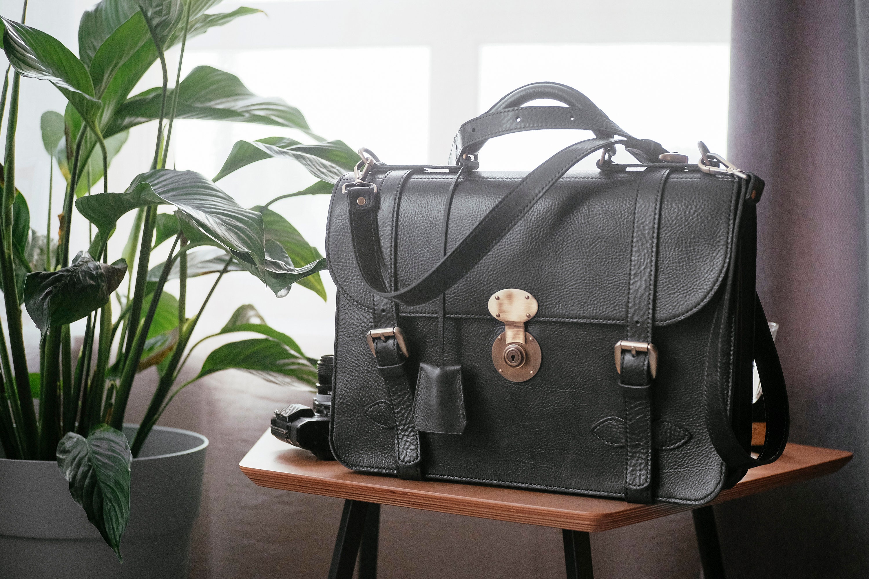 Black Leather Luxury Briefcase Handmade men Briefcase | Etsy