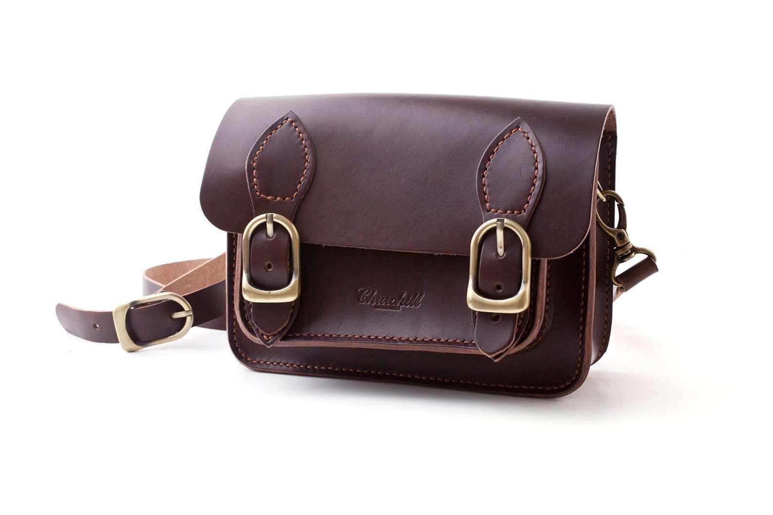 Classic British Satchel Bag Brown Leather, Cross Body Bag, Leather ...