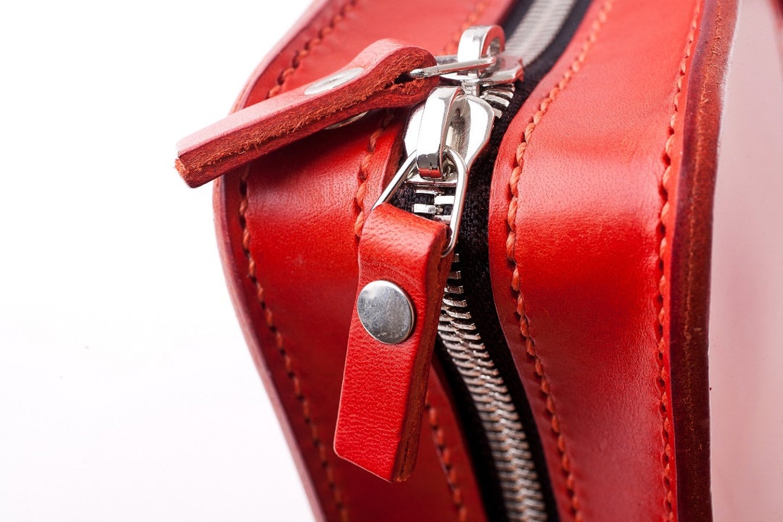 Leather Red Attache Minimal Briefcase Leather Portfolio Bag - Etsy
