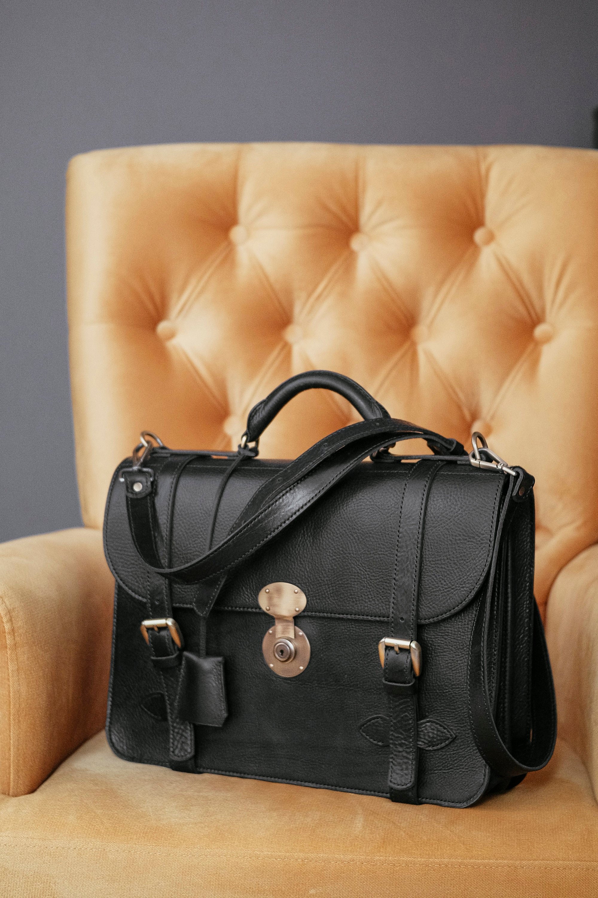 Black Leather Luxury Briefcase Handmade men Briefcase | Etsy