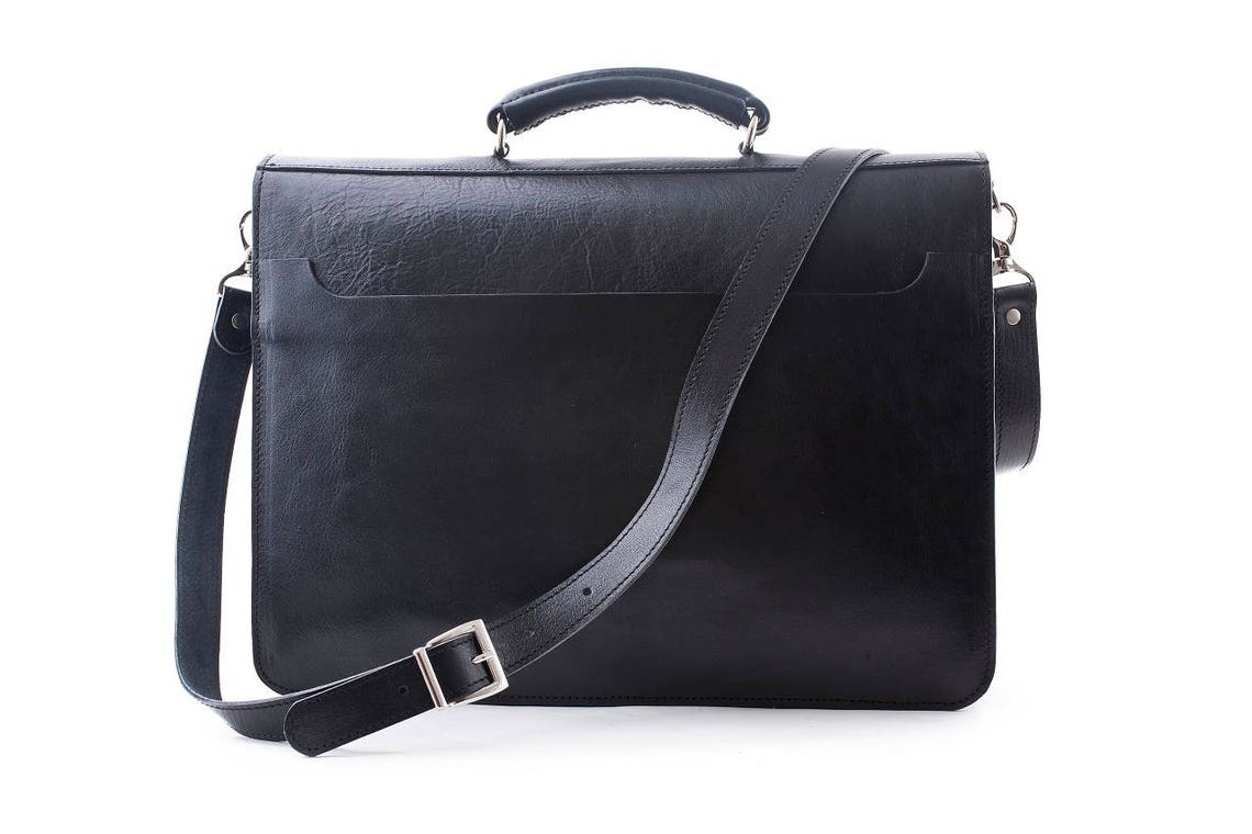 Black Leather BriefcaseHandmade men BriefcaseLeather office | Etsy