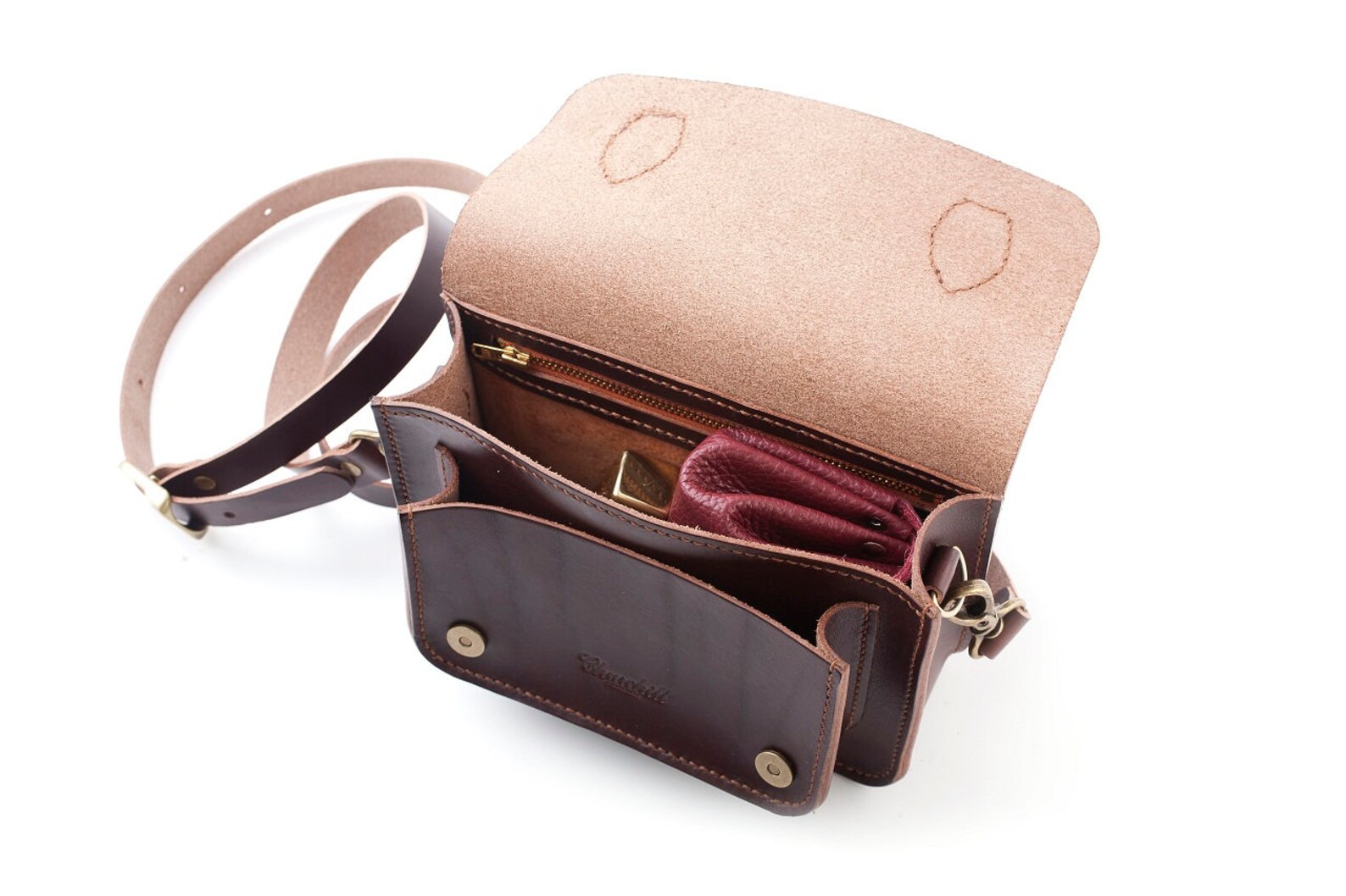 Classic British Satchel Bag Brown Leather, Cross Body Bag, Leather ...