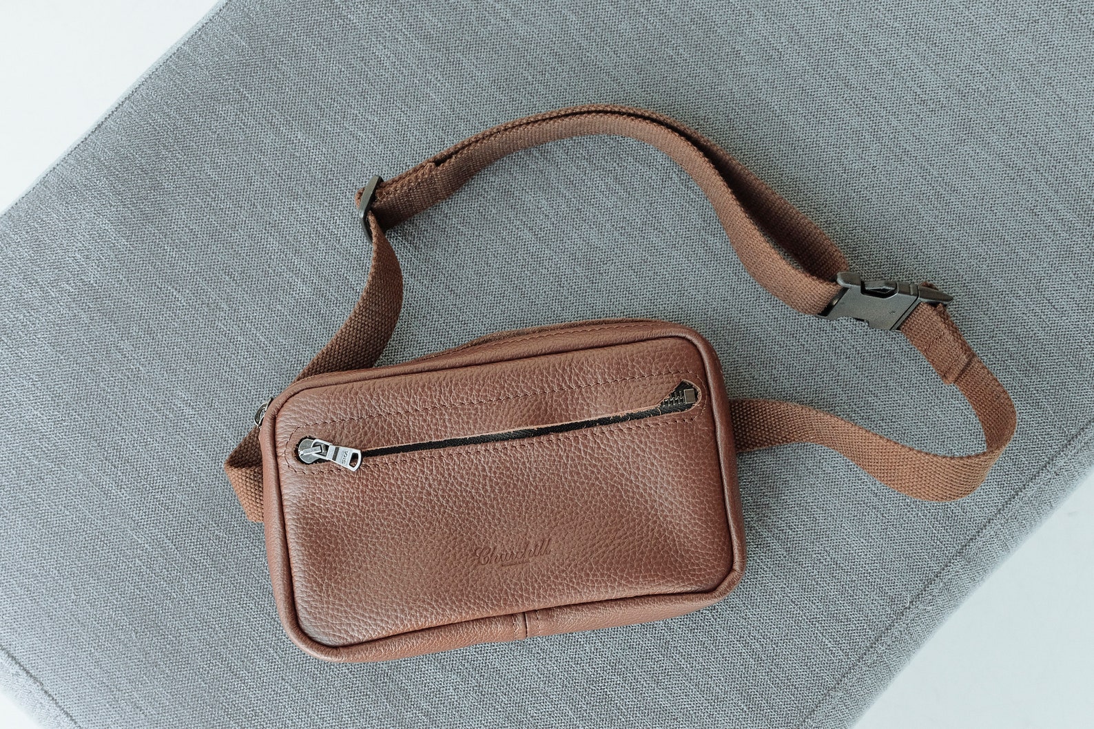 Minimalist Leather Brown Belt Bag Leather Waist Bag Fanny | Etsy