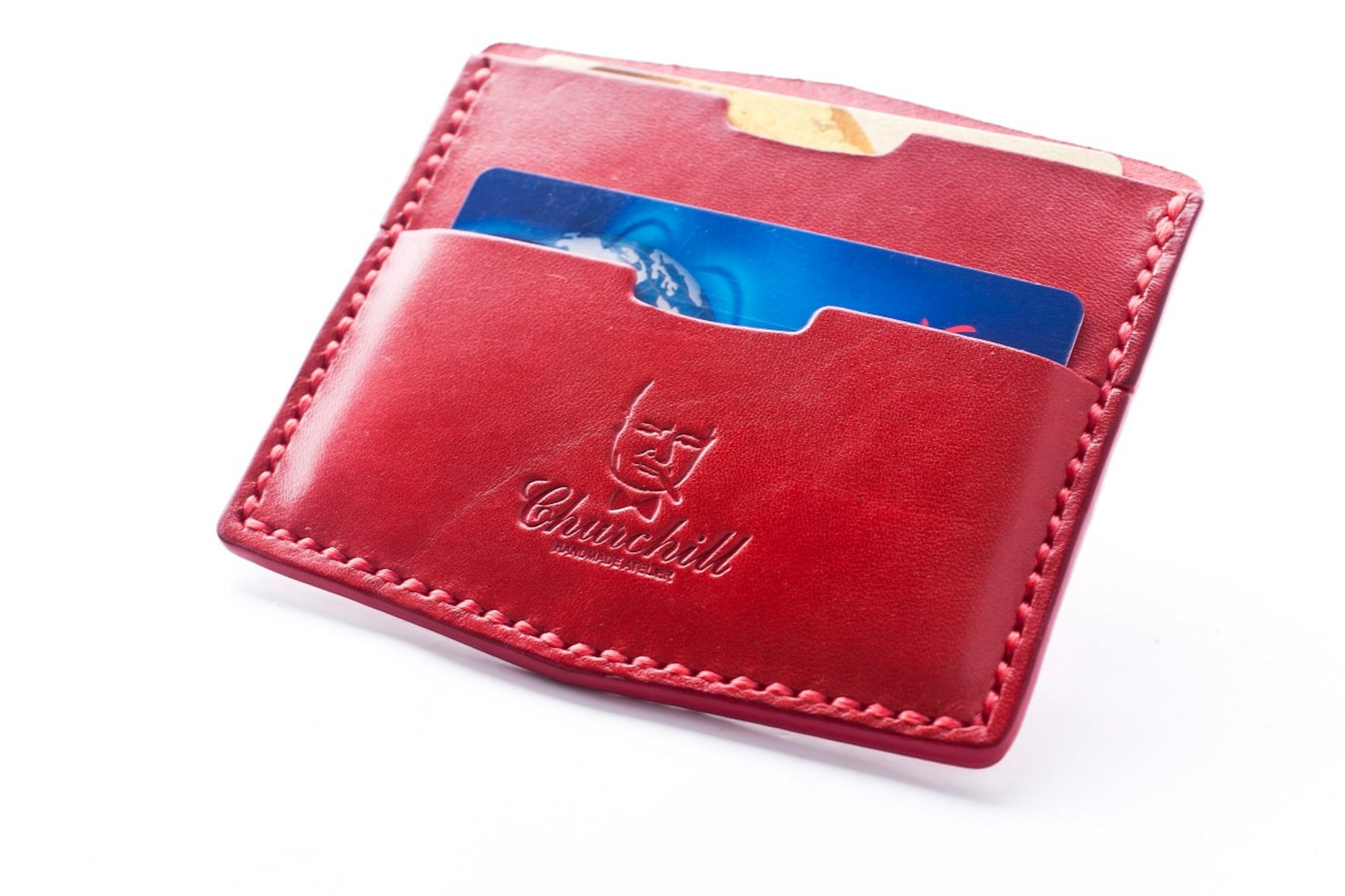 Slim Leather Card Holder Credit holder red Mens leather | Etsy