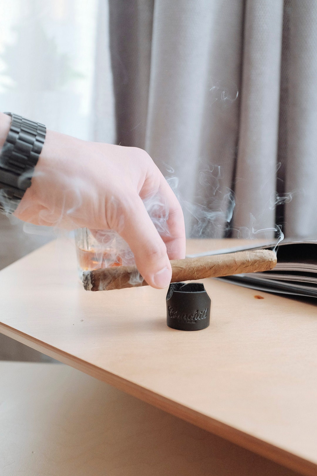 Leather Cigar Rest, Leather Cigar Holder, Leather Cigar Stand, Cigar ...