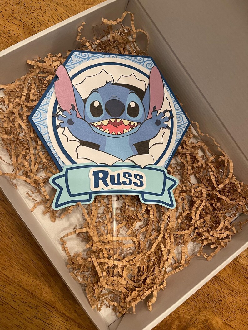 Stitch Birthday Cake Topper | Customizable Party Decor - Etsy