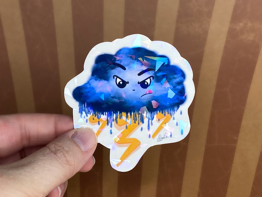 Blue Storm Cloud Sticker - Etsy
