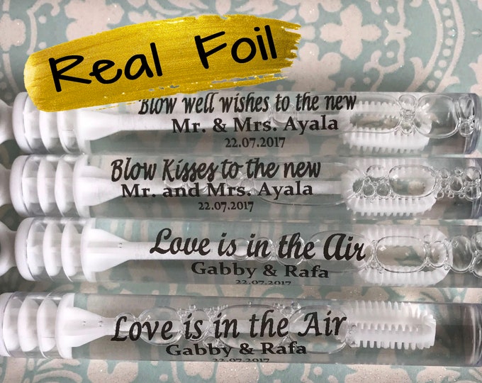 48 Personalized Wedding Bubble Labels, Foil Bubble Labels, Custom ...