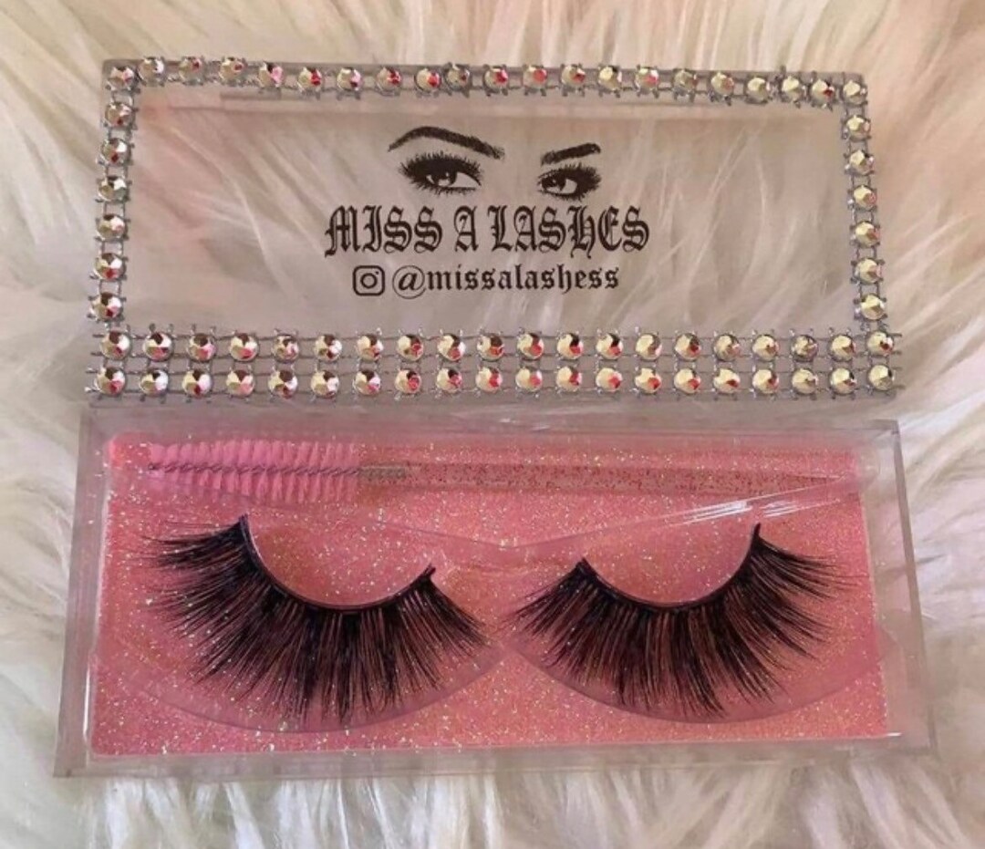 White Ink Eyelash Custom Labels Stickers Case Labels Rectangle Clear ...