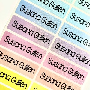 Personalized Glitter Rainbow Name Labels: Waterproof Kids Stickers - Etsy