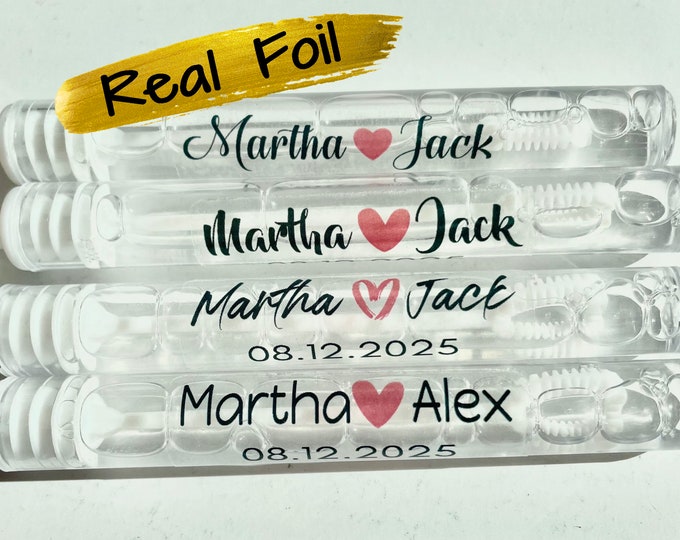 48 Personalized Wedding Bubble Labels, Foil Bubble Labels, Custom ...
