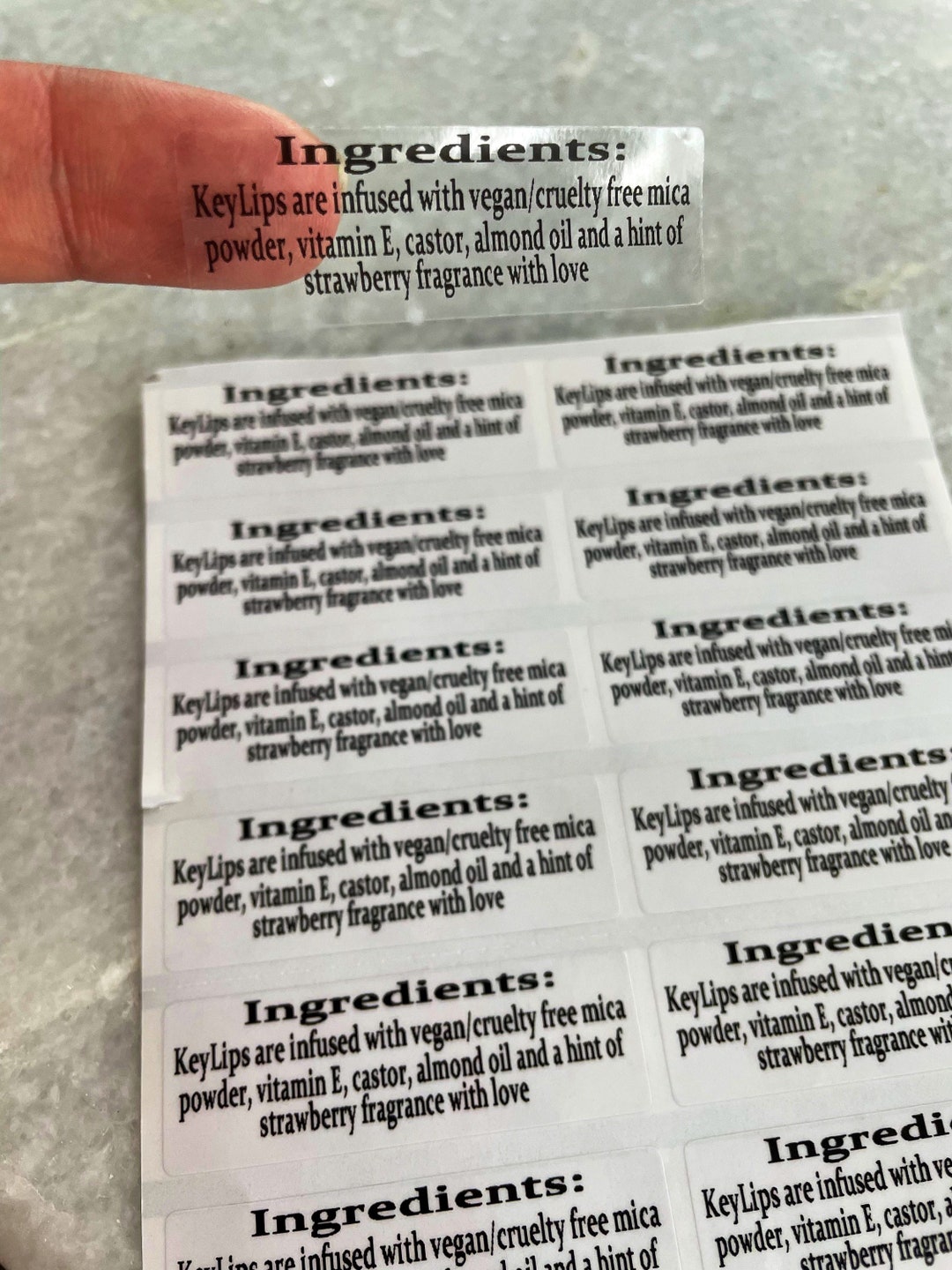Ingredients Labels, Ingredients Sticker, Clear Label Ingredients ...