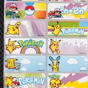 POKEMON PIKACHU Name Label School Label Waterproof Label | Etsy