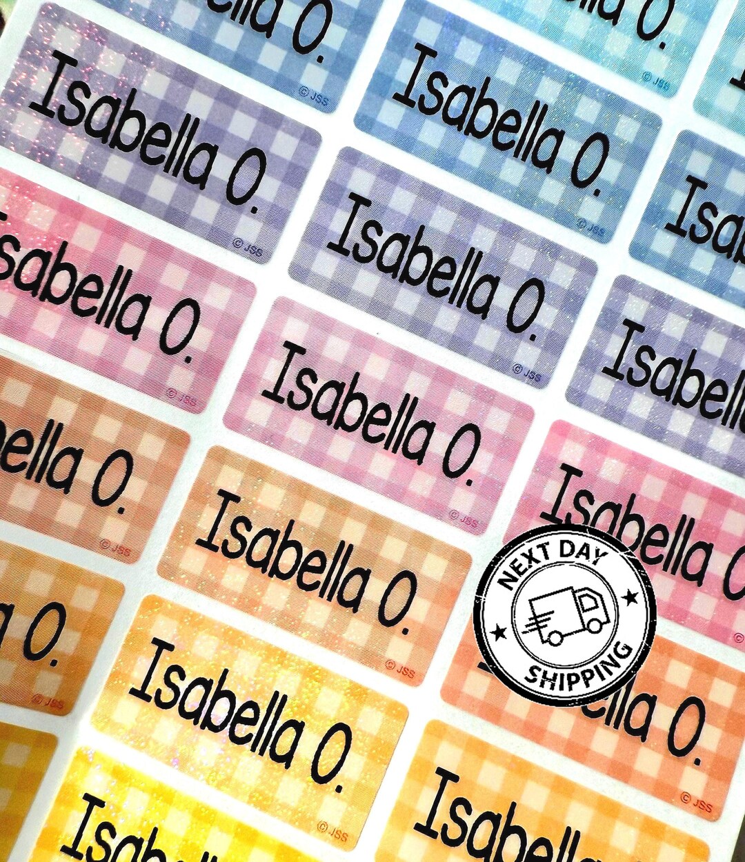 New Personalized Chevron Glitter Name Labels: Glitter Rainbow ...