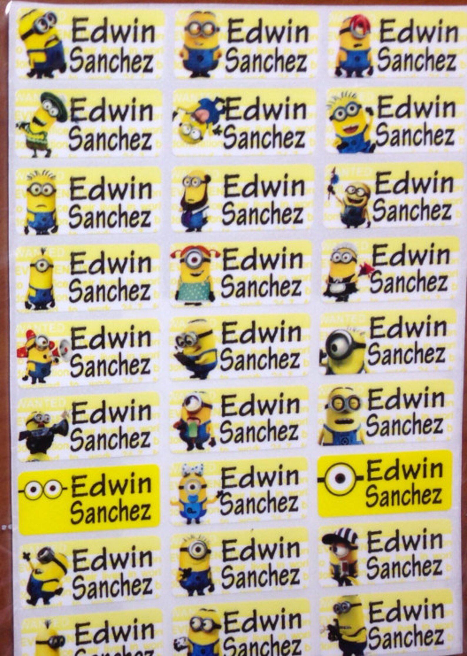 Minions Name Label School Label Waterproof Label Daycare | Etsy
