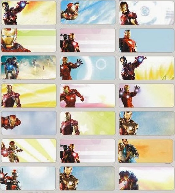 IRON MAN Name Label School Label Waterproof Label Daycare | Etsy