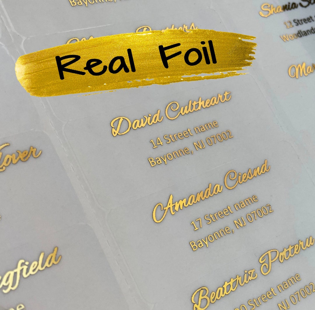 30 Clear Guest Address Labels, Wedding Guest Address Labels, Custom ...