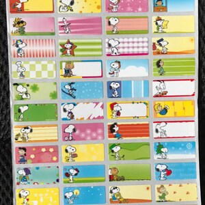 PEANUTS SNOOPY Name Label School Label Waterproof Label | Etsy
