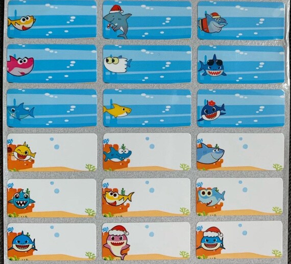 Baby Shark Name Label School Label Waterproof Label Daycare | Etsy