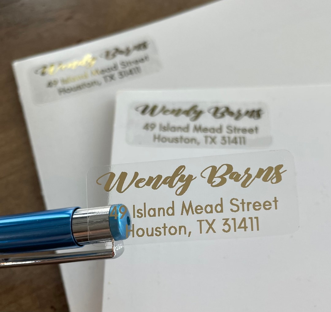 Personalized Clear Return Address Labels: Wedding, Water Resistant - Etsy
