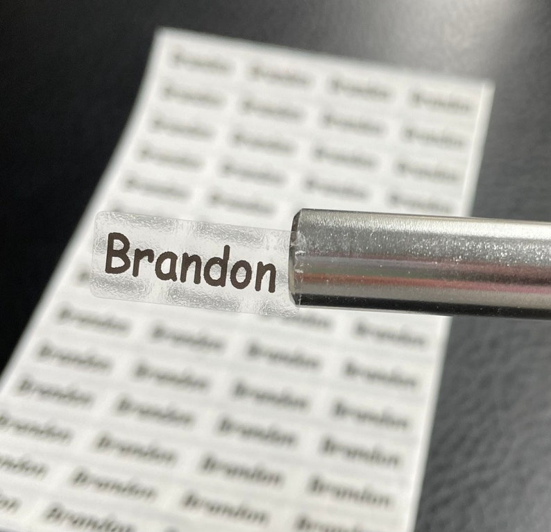 Waterproof Name Stickers: Clear Personalized Labels for Kids - Etsy