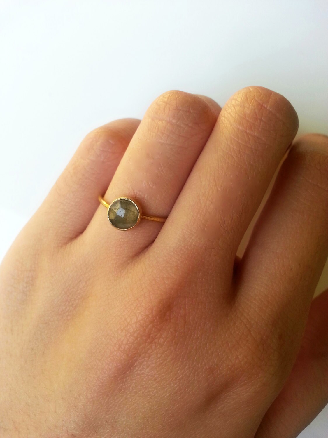 Labradorite Bezel Gold Filled Ring Perfect for Stacking - Etsy