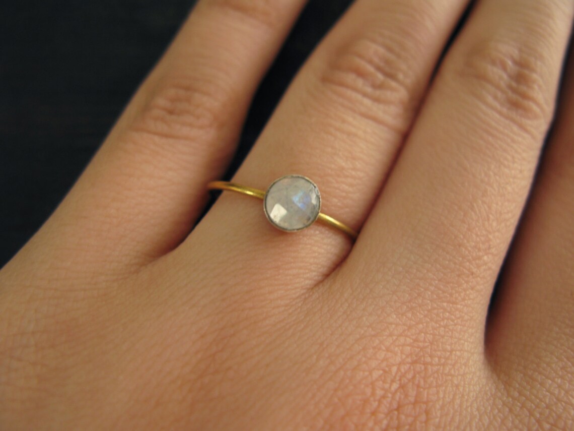 Moonstone Bezel Gold Filled Ring, Perfect for Stacking, Gold Vermeil ...