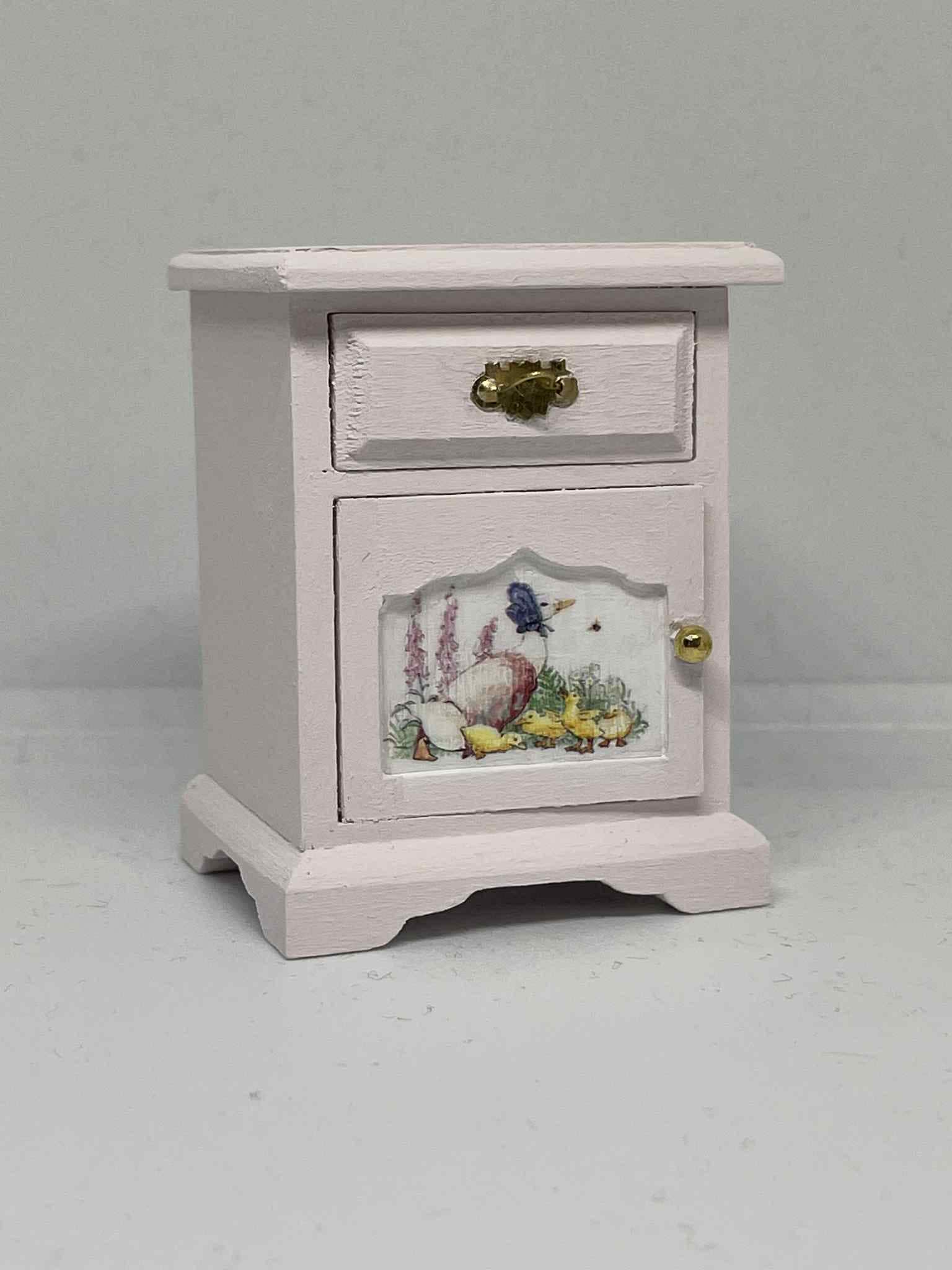 Miniature Dolls House Nursery Furniture. Hand Painted Pale Pink ...
