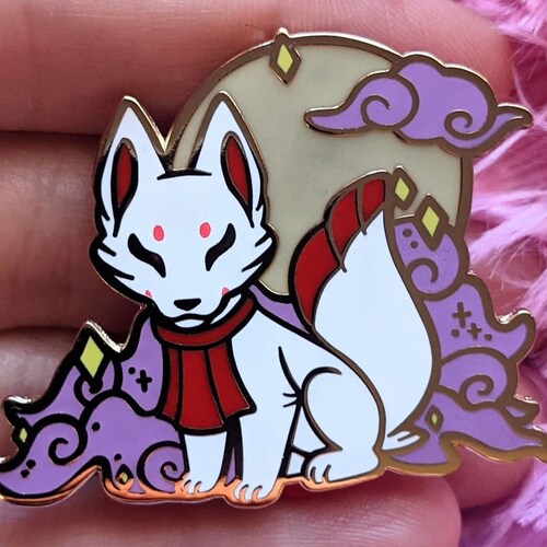 Kitsune Enamel Pin - Etsy