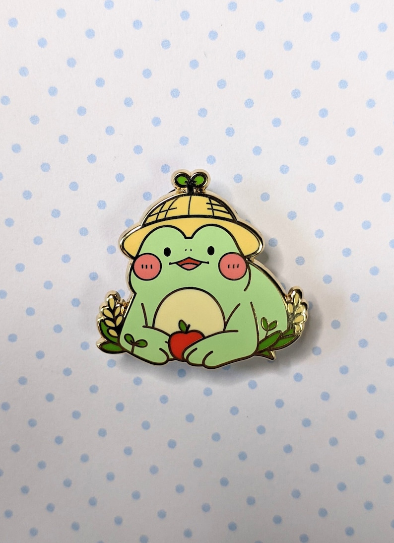 Happy Farmer Frog Enamel Pin - Etsy