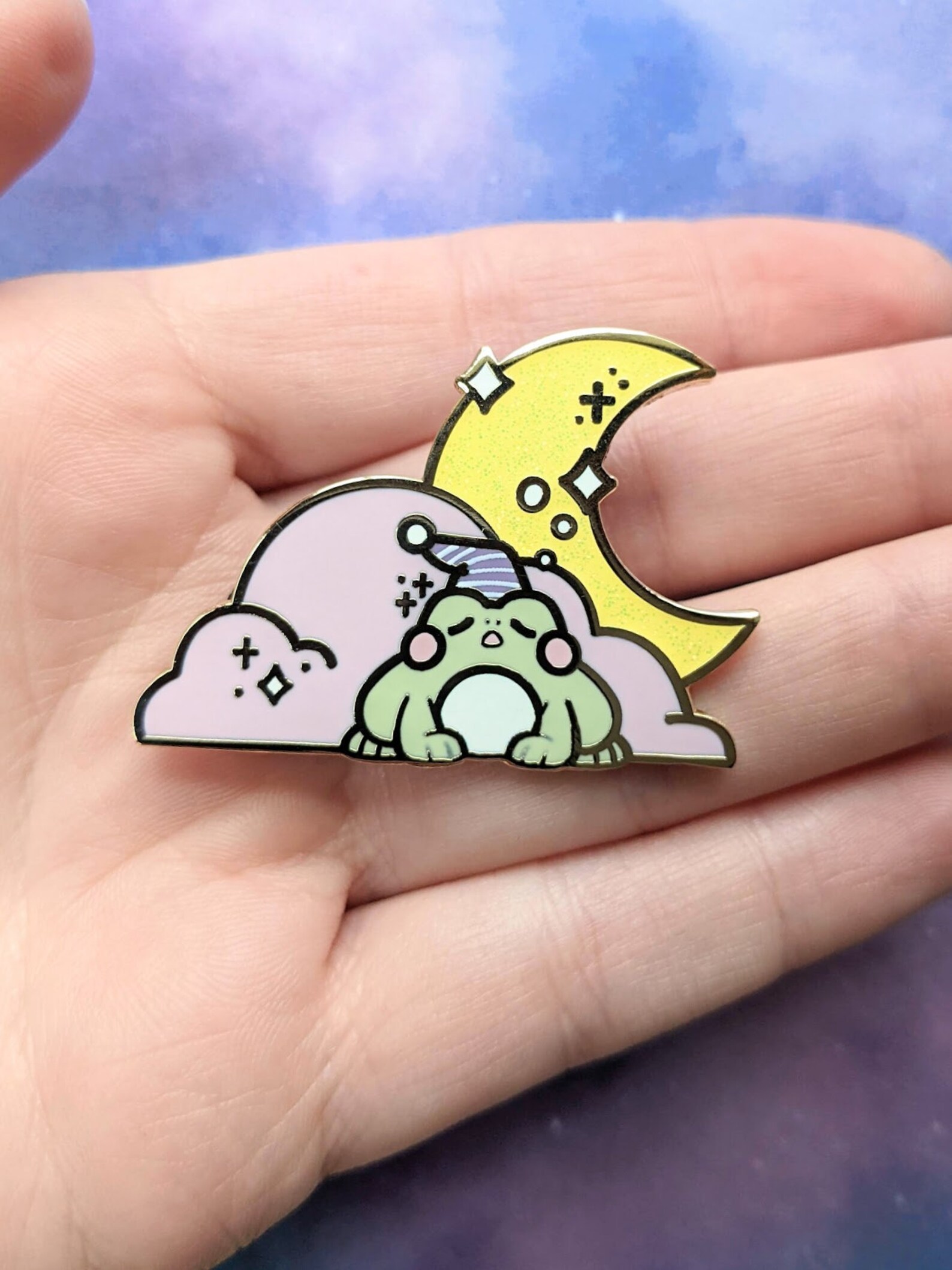 Sleepy Time Frog Hard Enamel Pin - Etsy