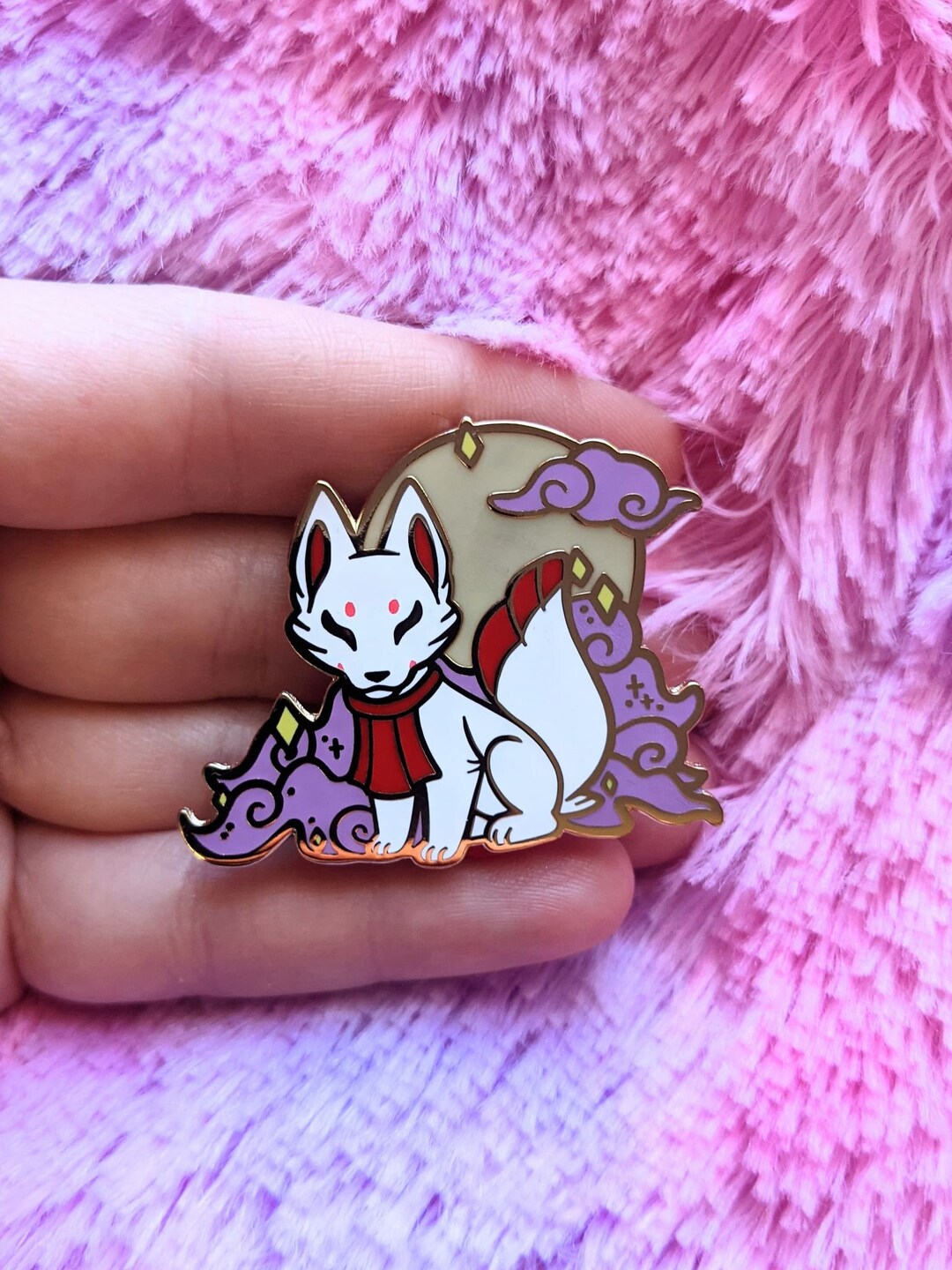 Kitsune Enamel Pin - Etsy