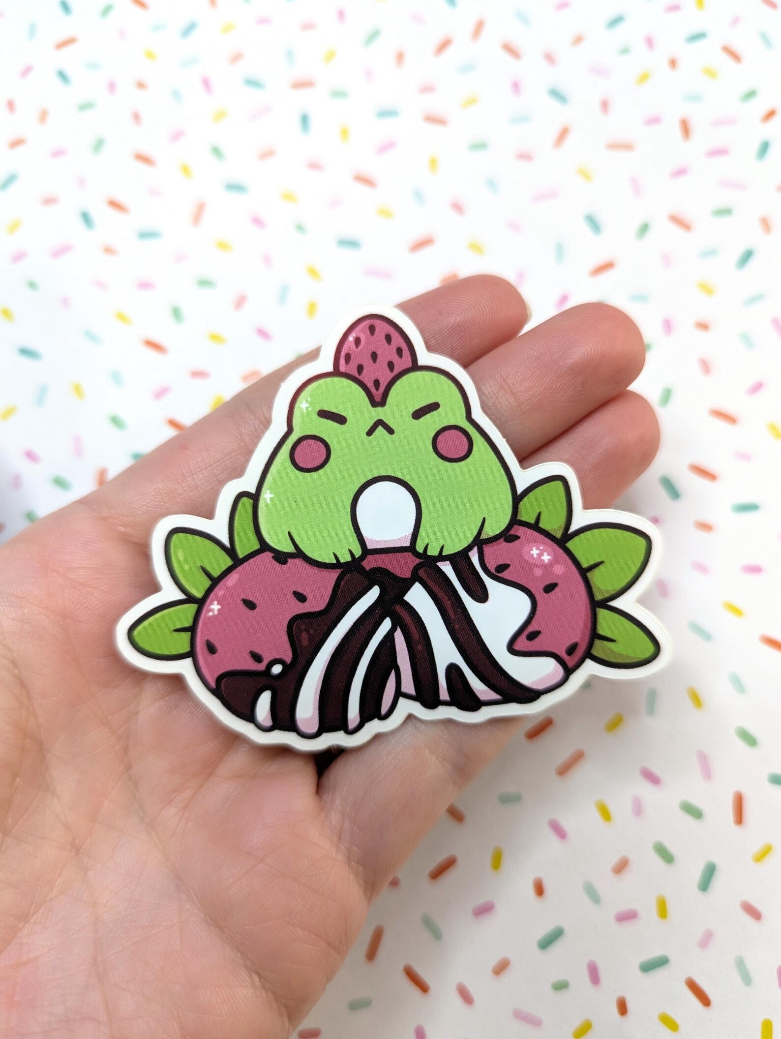 Chocolate Strawberry Frog Sticker - Etsy
