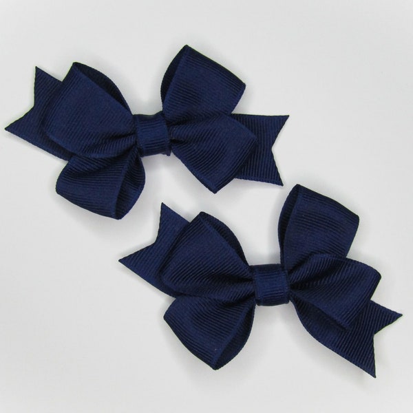 Navy Blue Hair Bow - Etsy