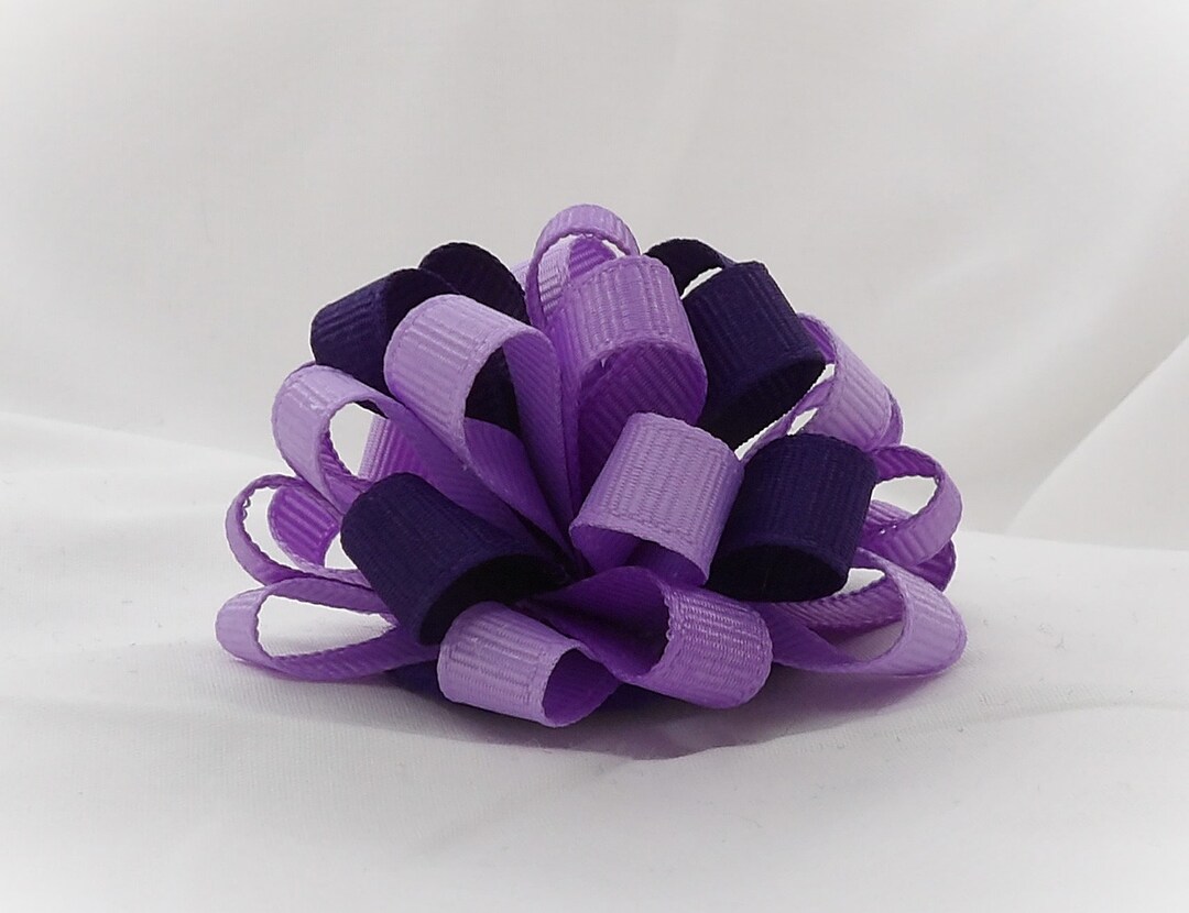 Purple Loopy Bow Loopy Puff Bow Small Purple Bow Large - Etsy