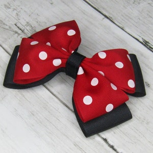 Minnie Mouse Bow, Mickey Mouse Bow, Large Boutique Bow, Large Pigtails ...