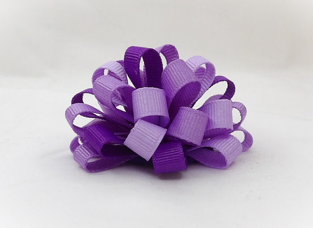 Purple Loopy Bow, Loopy Puff Bow, Small Purple Bow, Large Purple Bow ...