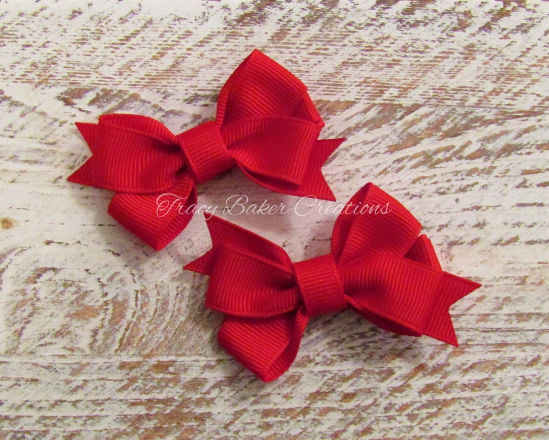 Tiny Red Bow Red Pinwheel Bow Small Red Bow 2 Inch Bow - Etsy