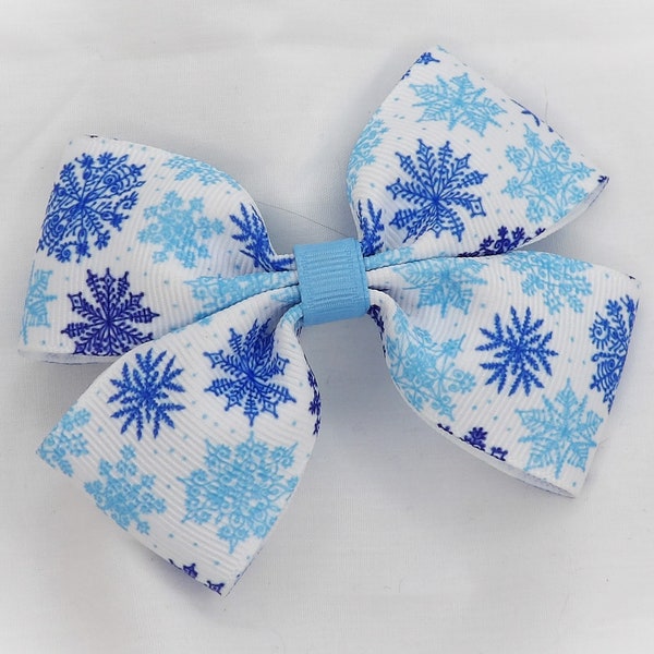 Snowflake Hair Bow - Etsy