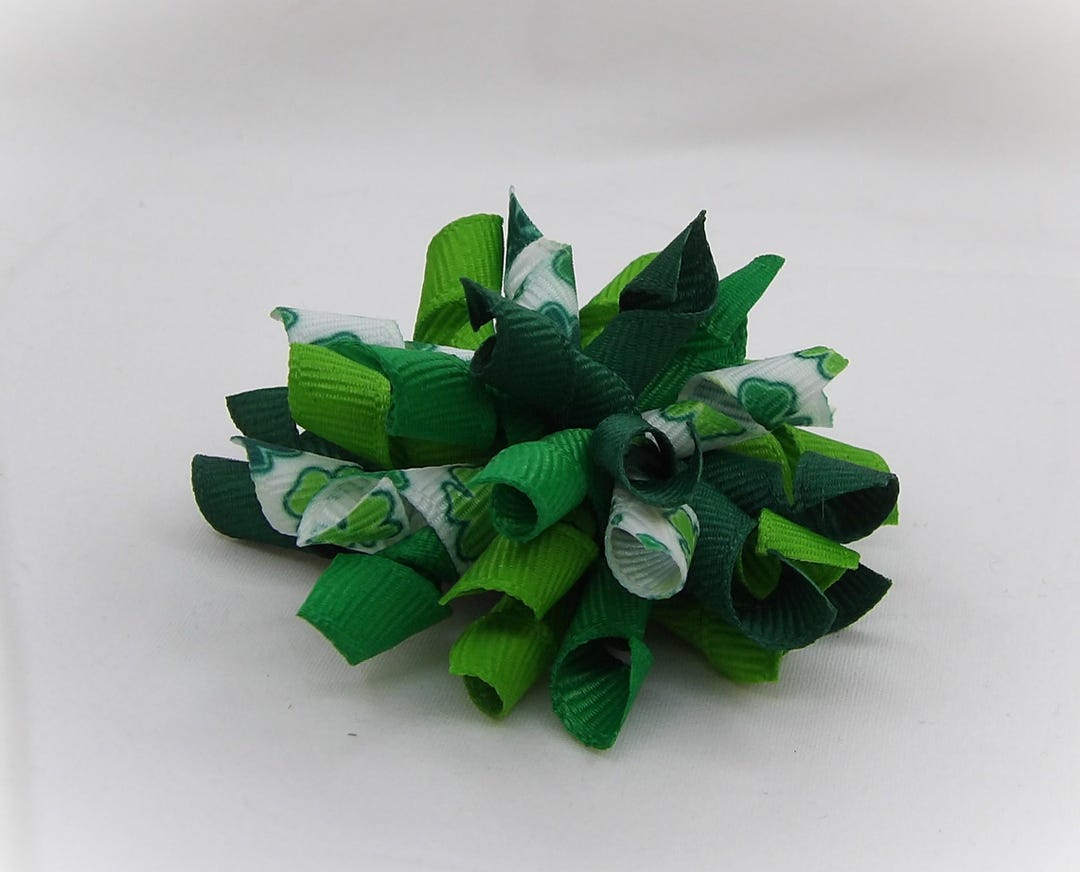 Dark Green Shamrock Bow, St. Patick's Day Bow, Green Korker Bow, Dark ...