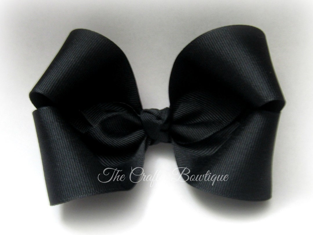 Black Boutique Bow Large Black Bow Black Hair Bow School - Etsy