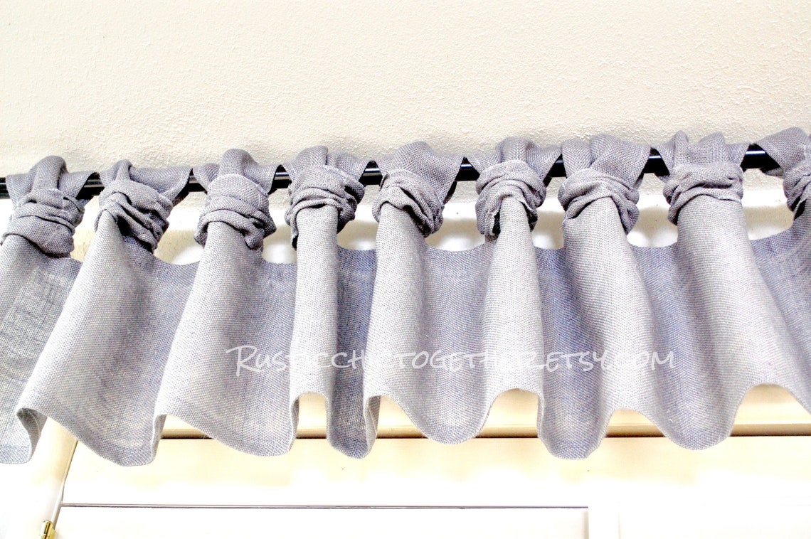 Valance in Gray Vintage Linen - Etsy