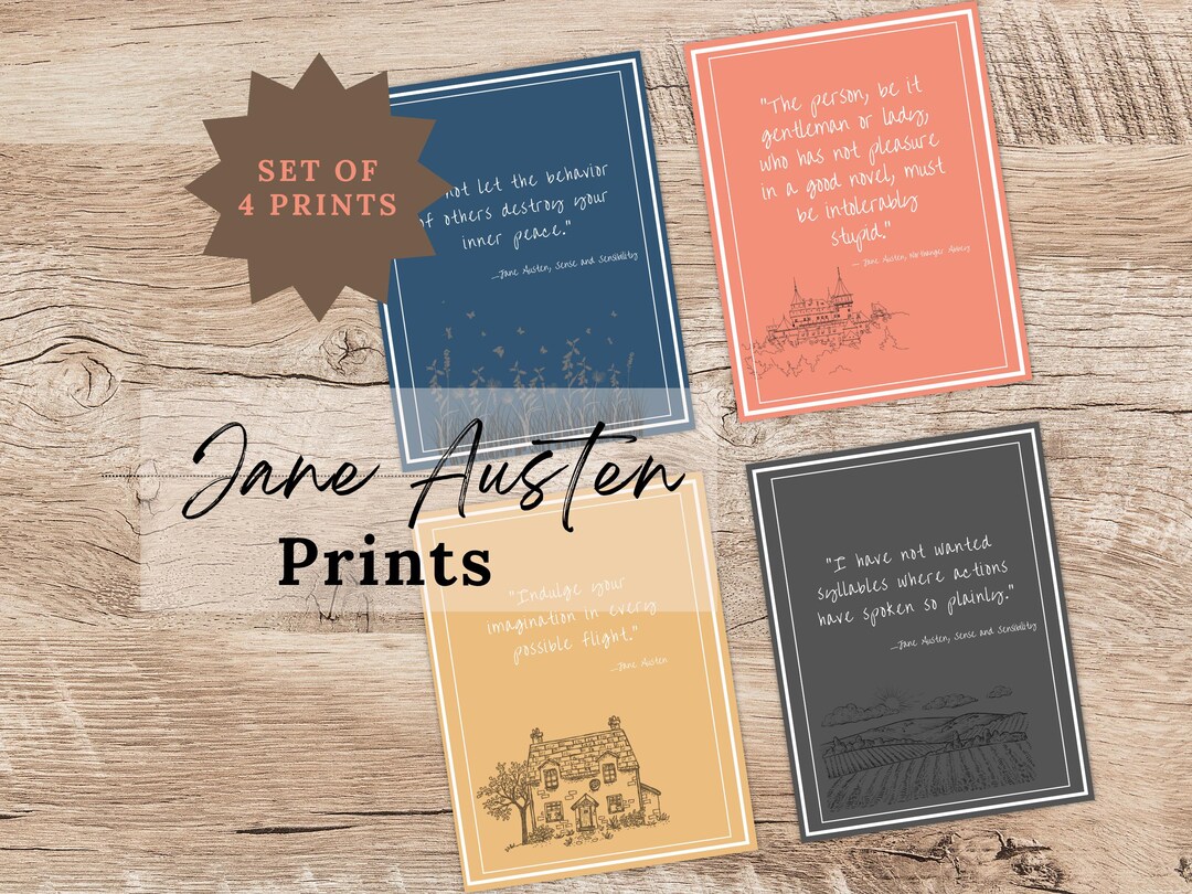 Jane Austen Quotes | Wall Decor | British Literature | Classroom Poster ...