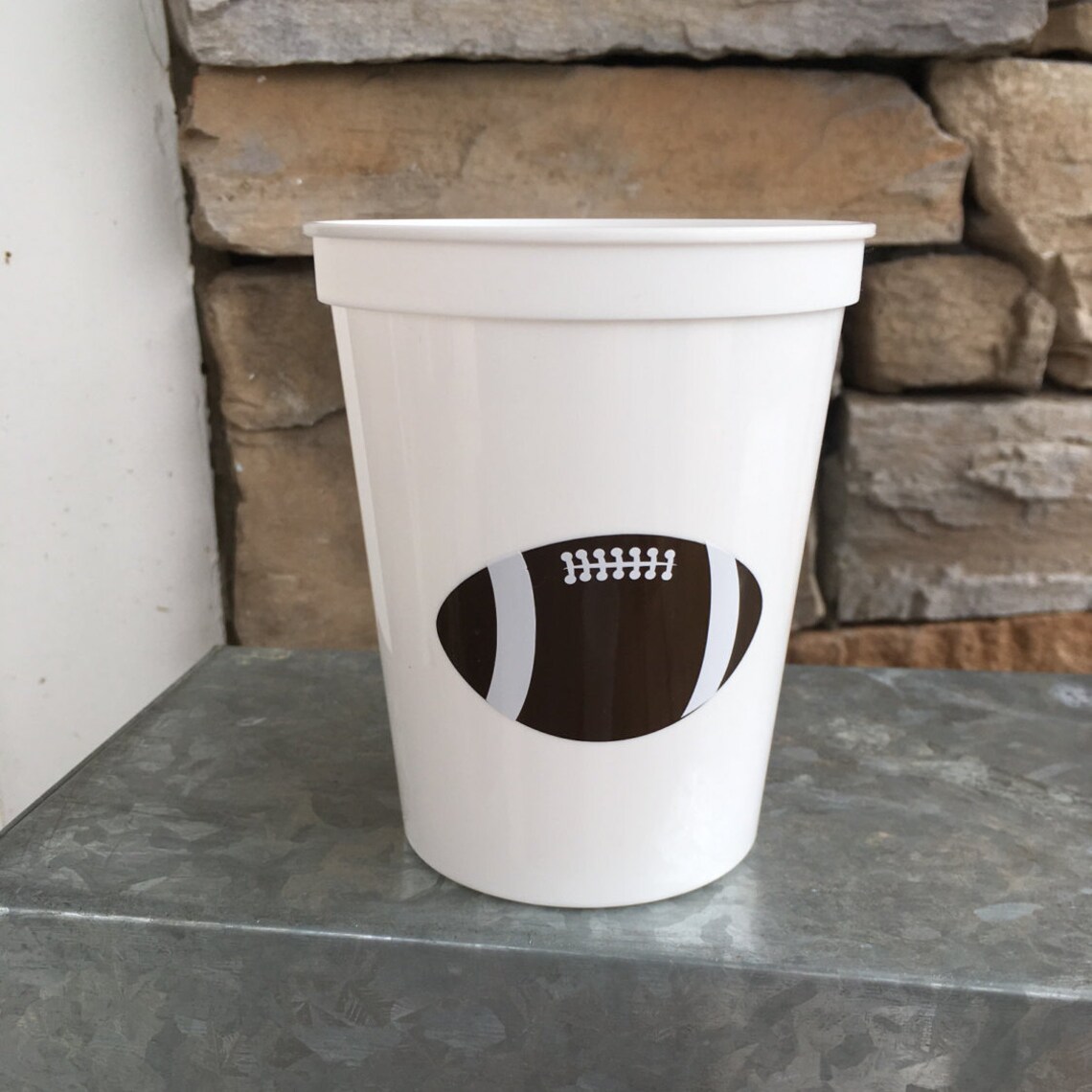 Football party cups Reusable 16oz stadium cups Super Bowl | Etsy